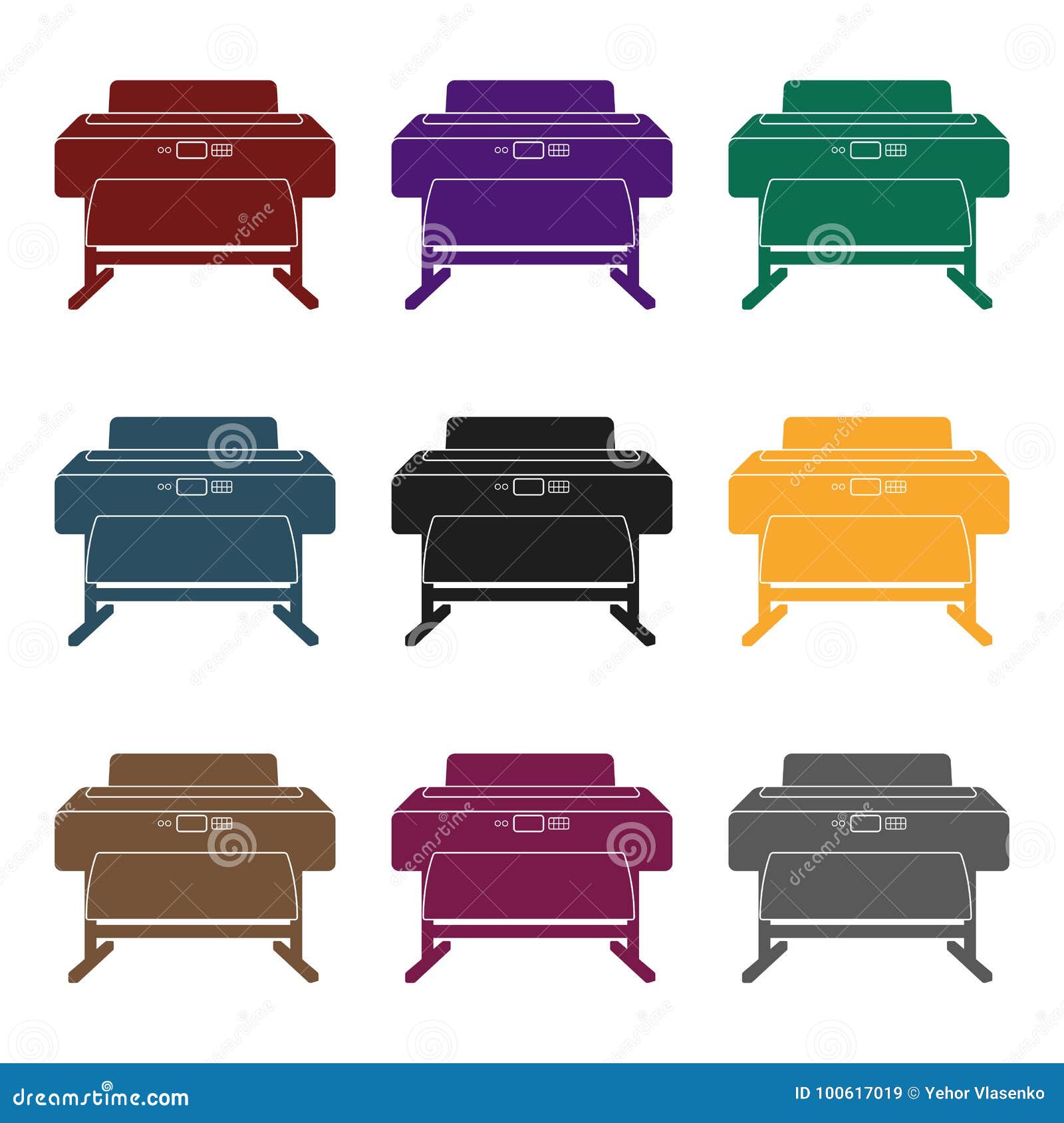 Large Format Printer Icon in Black Style Isolated on White Background ...