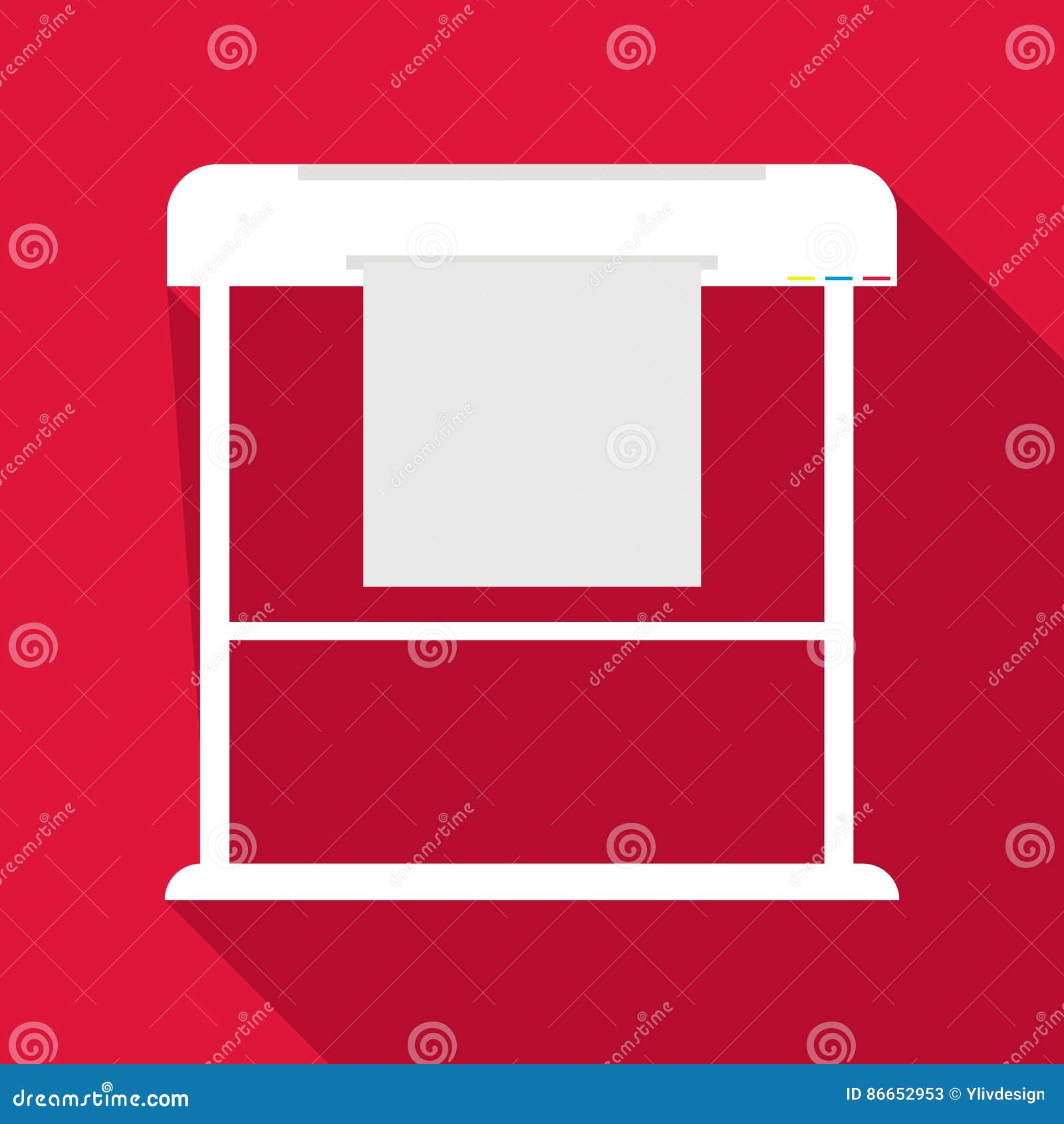 Large Format Printer Icon, Flat Style Stock Vector - Illustration of ...