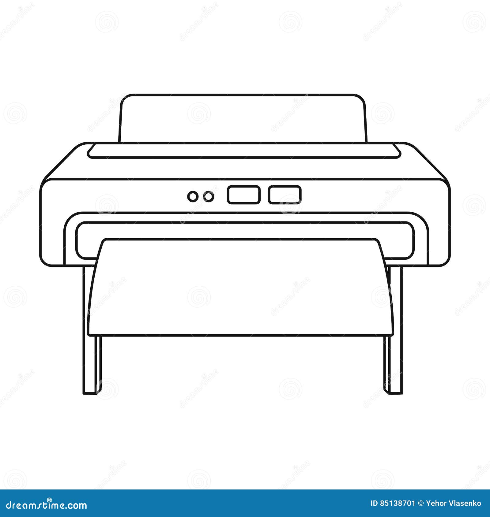 Large Format Printer Icon in Outline Style Isolated on White Background ...