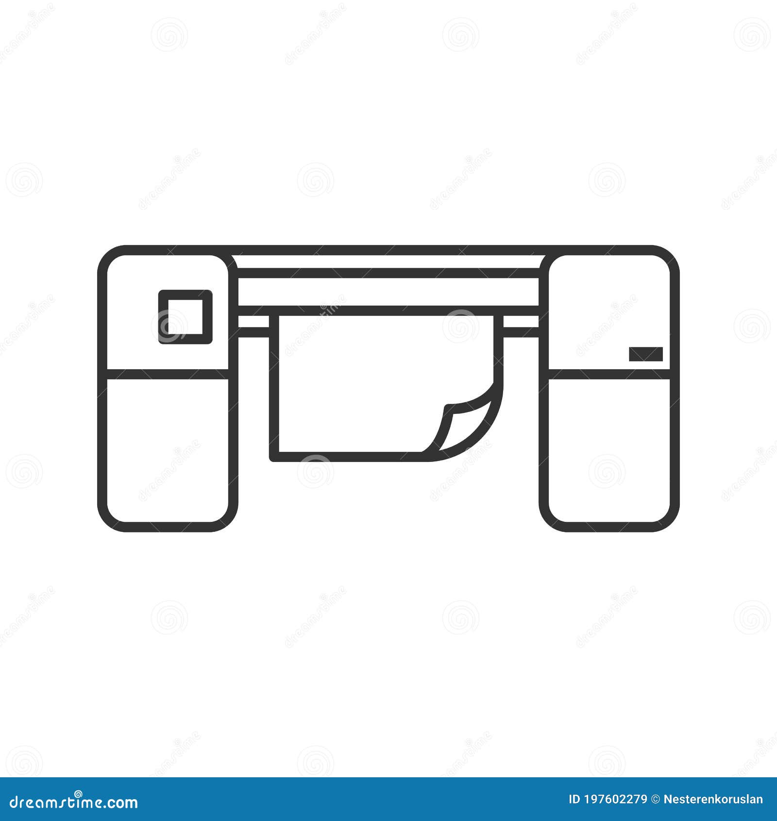Large Format Printer Linear Icon Stock Vector - Illustration of digital ...