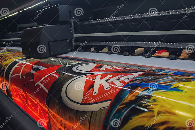 Large Format Printing Machine in Operation Stock Image - Image of ...