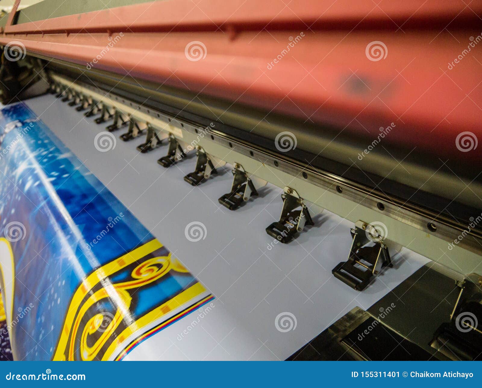 Large Format Printing Machine in Operation. Stock Image - Image of ...