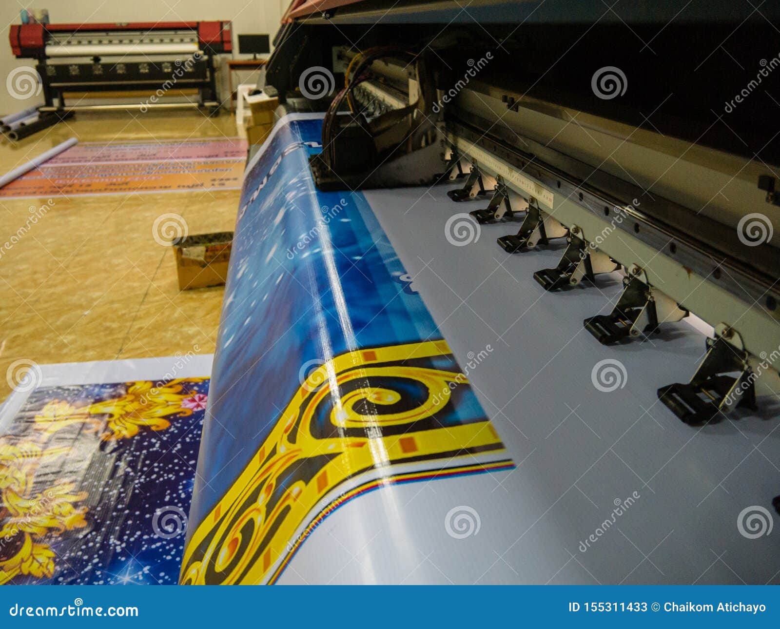 Large Format Printing Machine in Operation. Stock Image - Image of ...