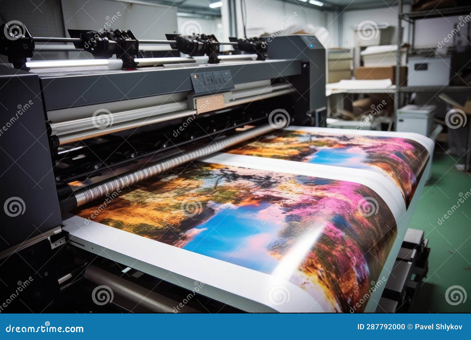 Large Format Printing Machine in Operation. Industry Stock Photo ...