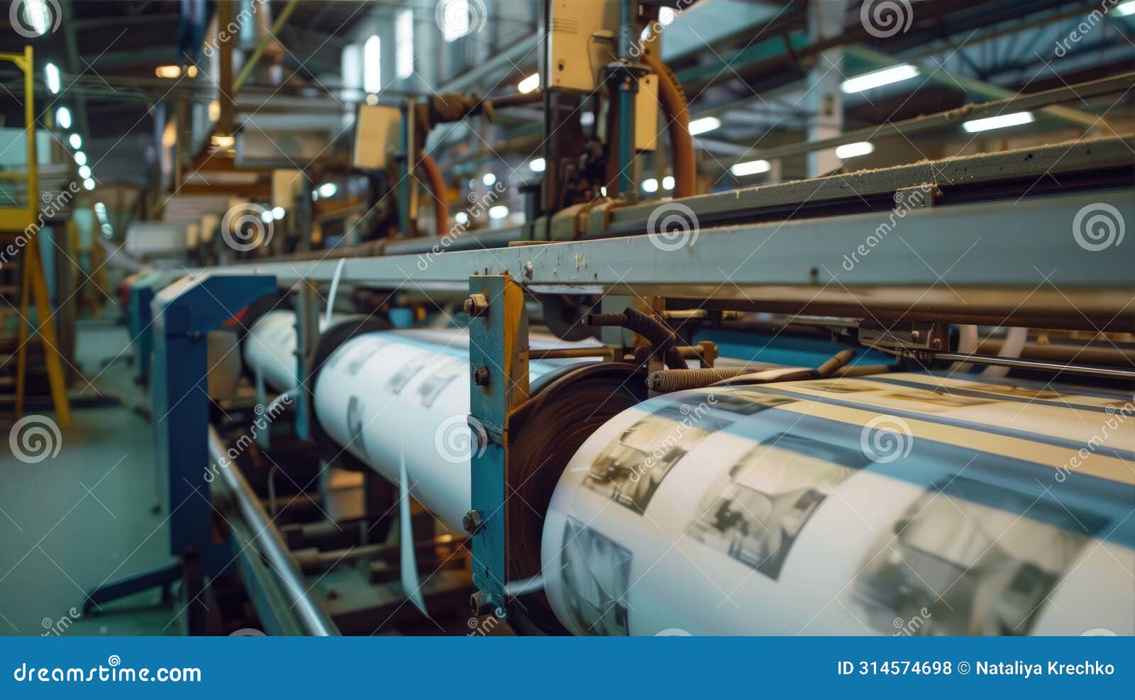 Large Format Printing Machine in Operation. Production and Printing ...