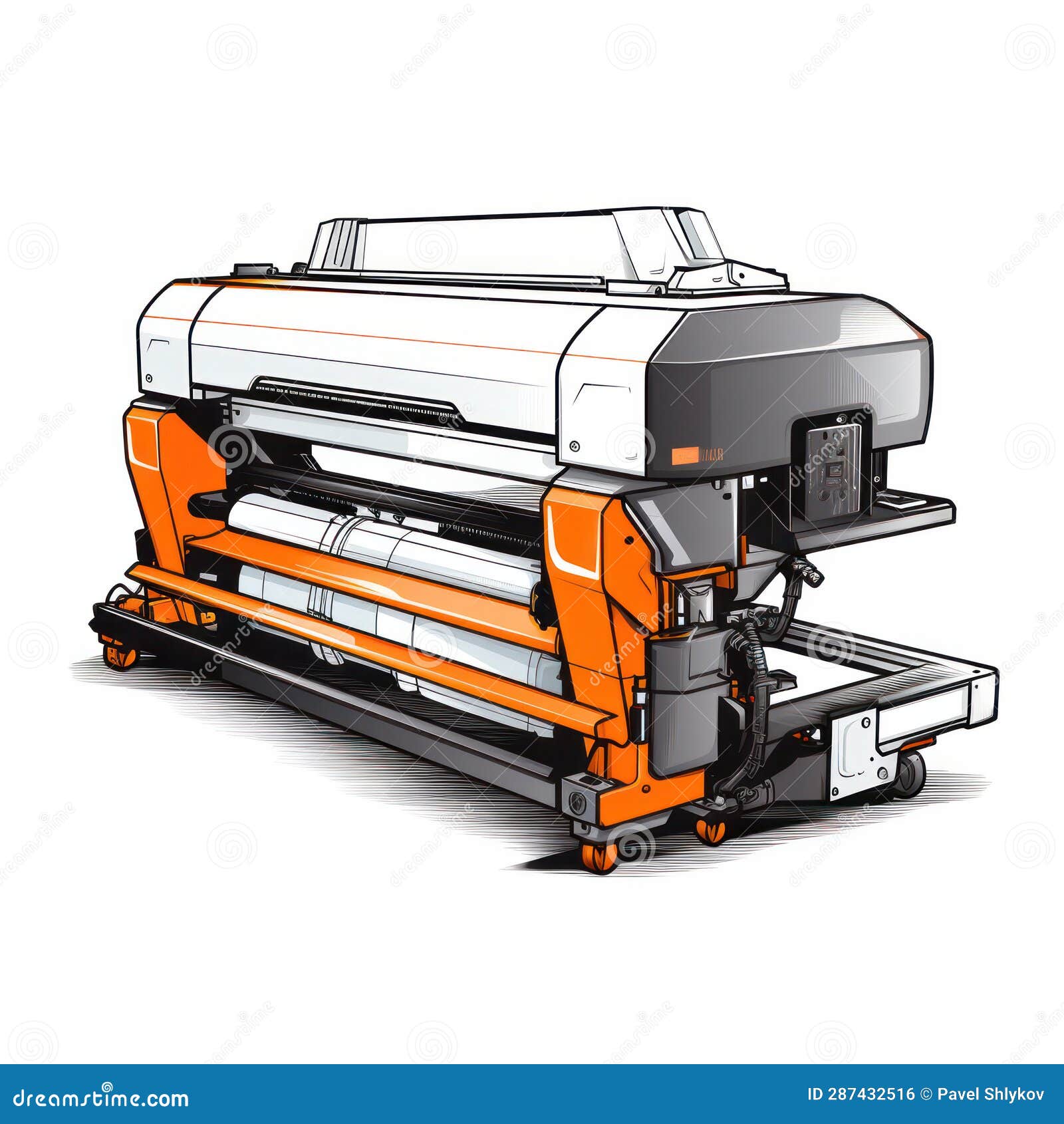 Large Format Printing Machine on White Background. Industry Stock Photo ...