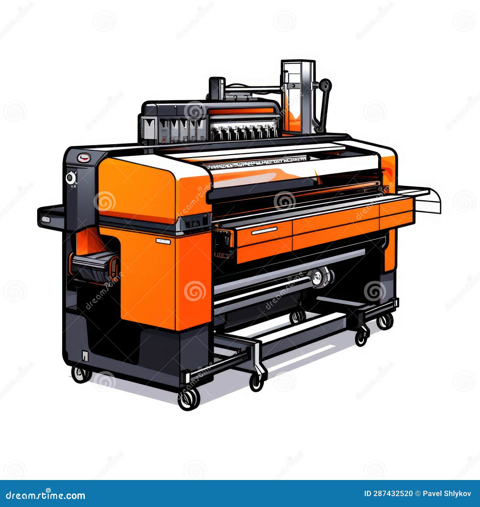 Large Format Printing Machine on White Background. Industry Stock ...
