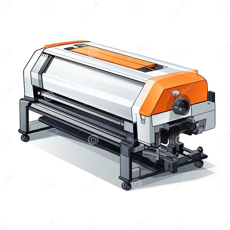 Large Format Printing Machine on White Background. Industry Stock Image ...