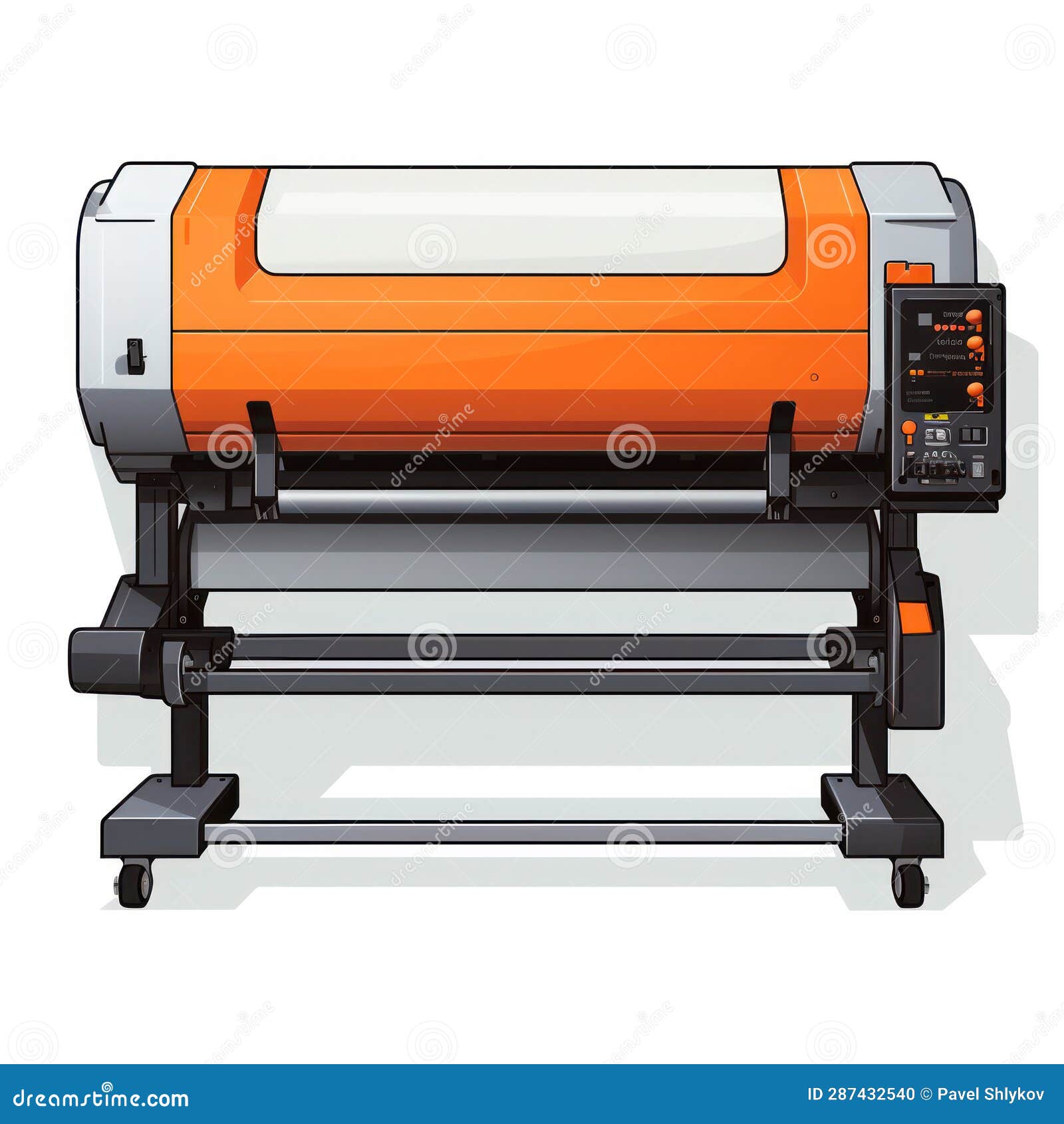 Large Format Printing Machine on White Background. Industry Stock ...