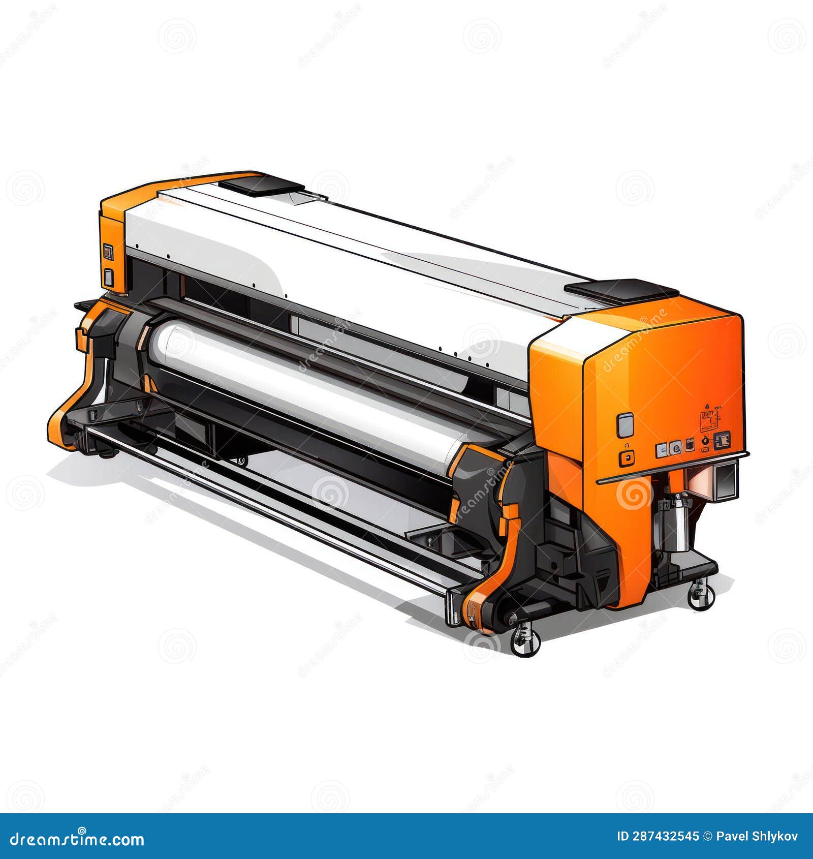 Large Format Printing Machine on White Background. Industry Stock ...