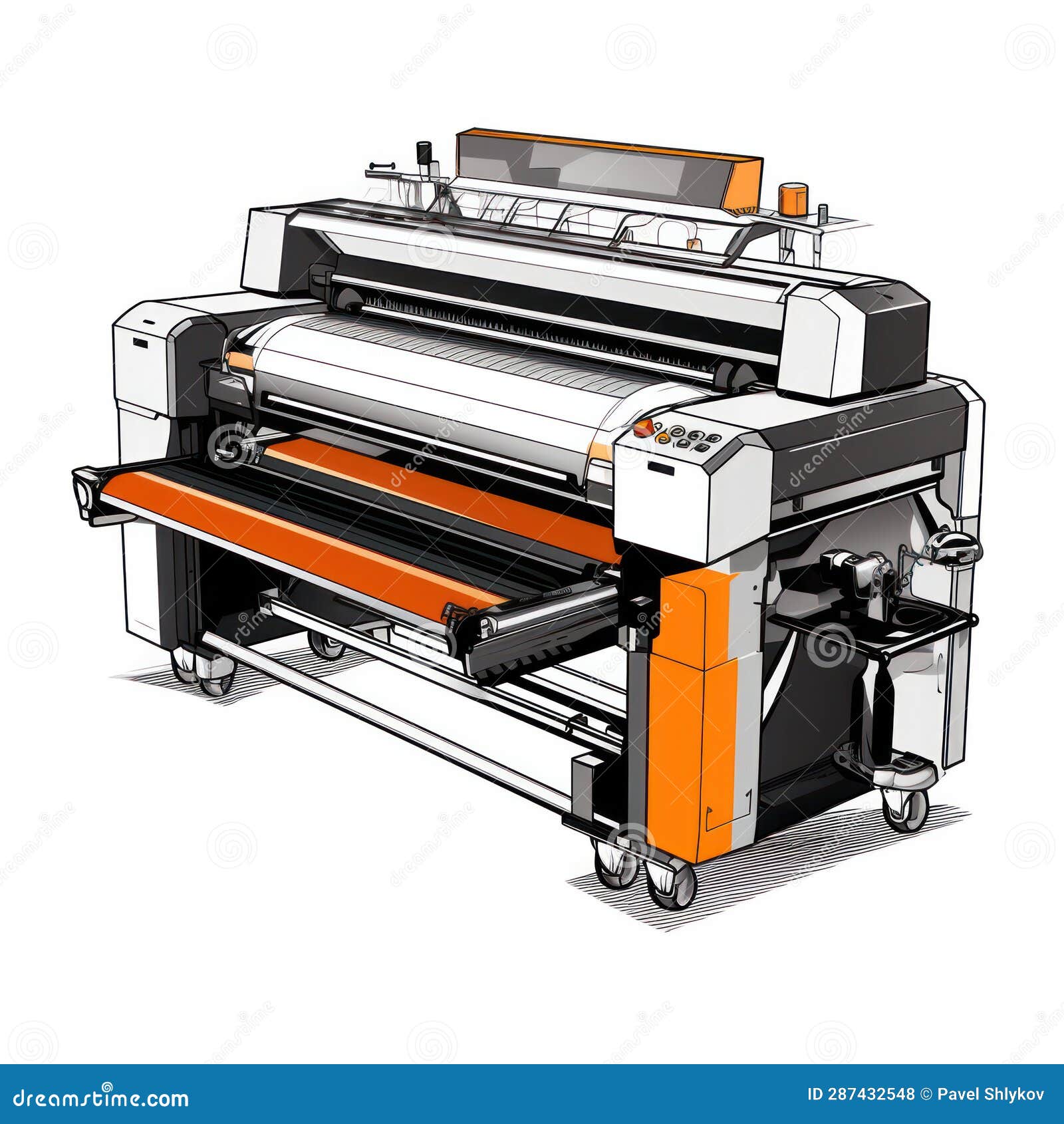 Large Format Printing Machine on White Background. Industry Stock Photo ...