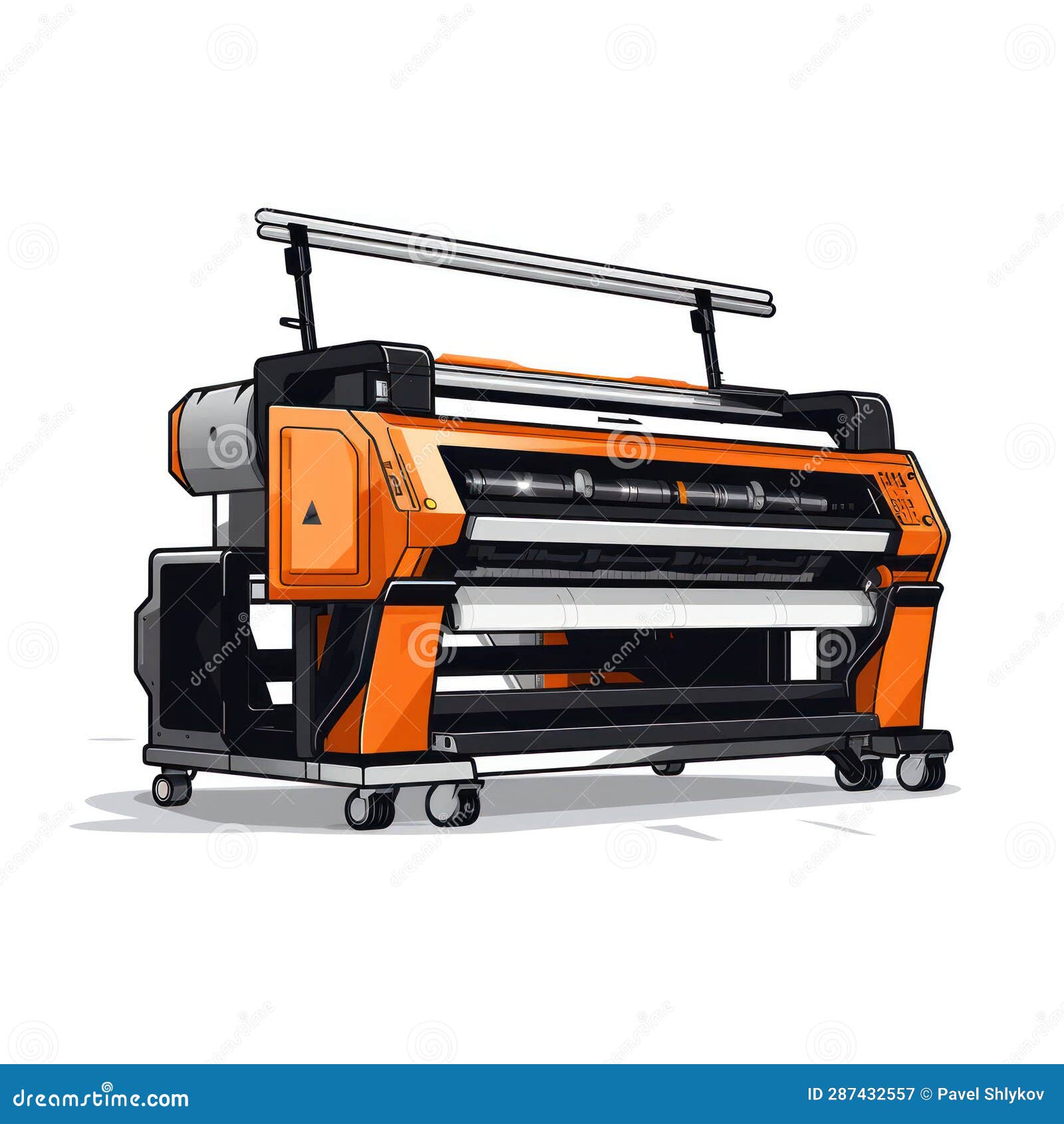 Large Format Printing Machine on White Background. Industry Stock ...