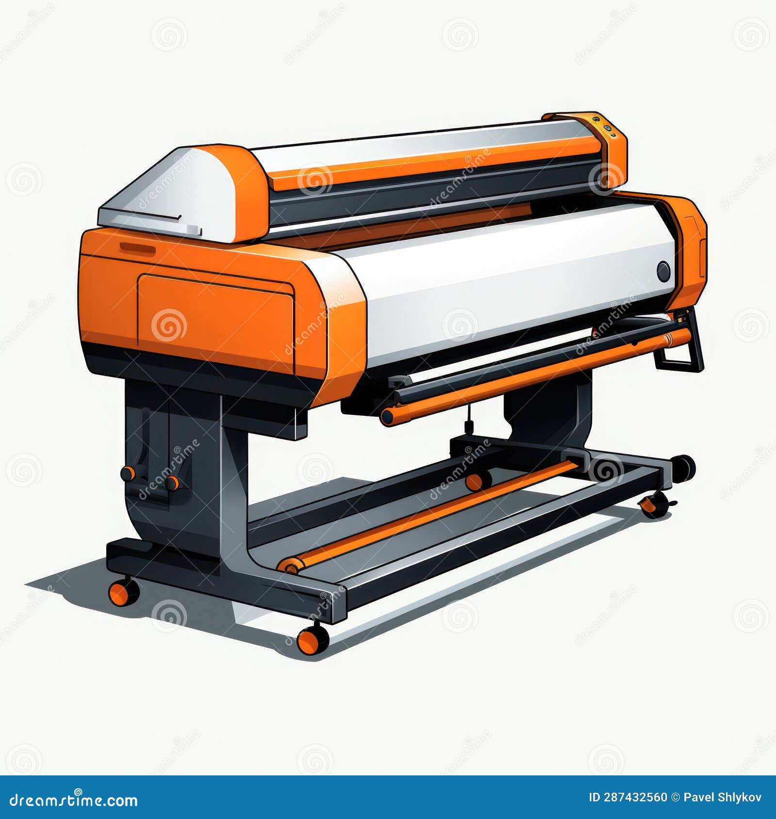 Large Format Printing Machine on White Background. Industry Stock ...