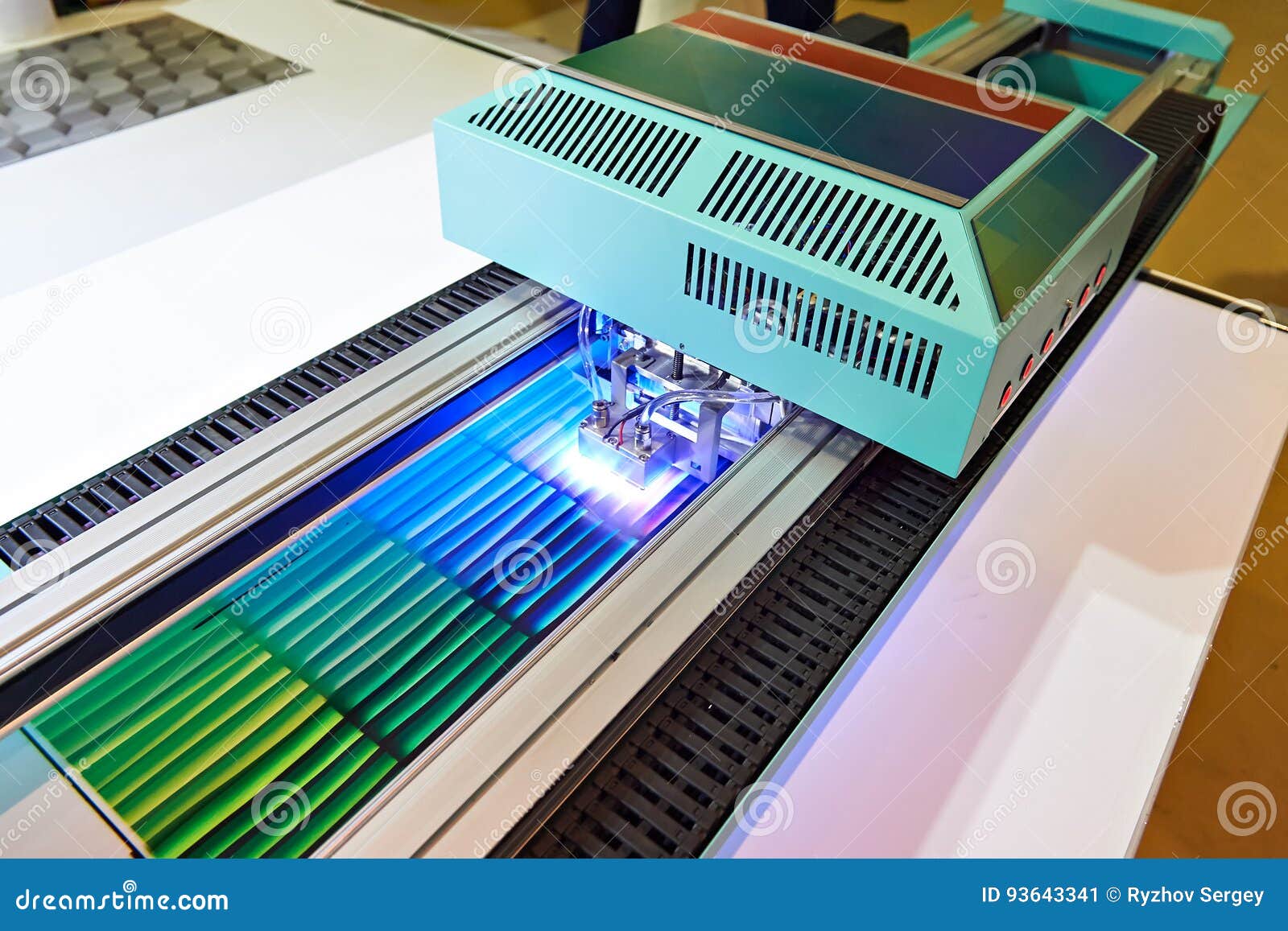Large Format UV Coating Printer Stock Image - Image of motion, media ...