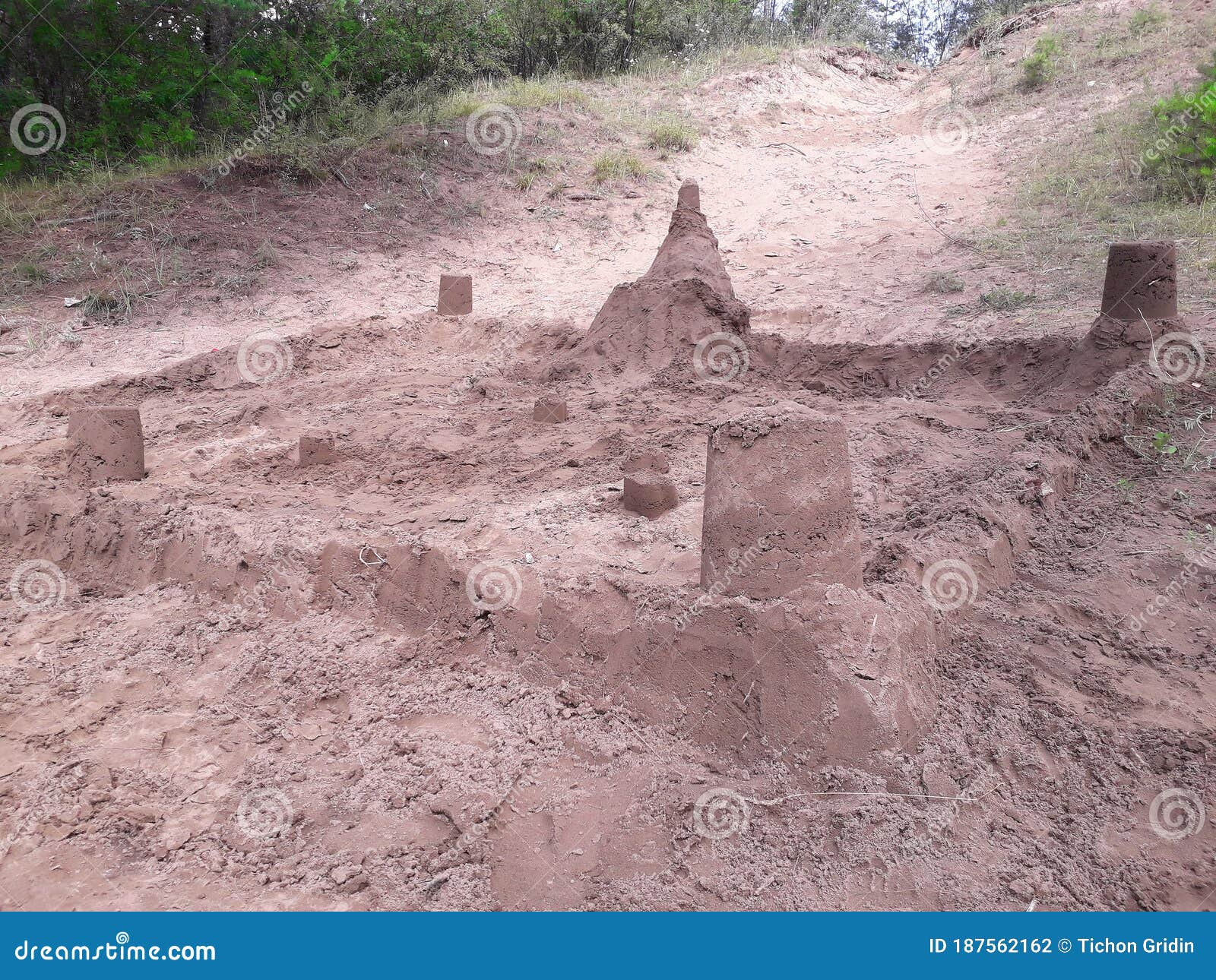 A Large Fortress Built of Sand. the Sand Structure Has a Rectangular ...
