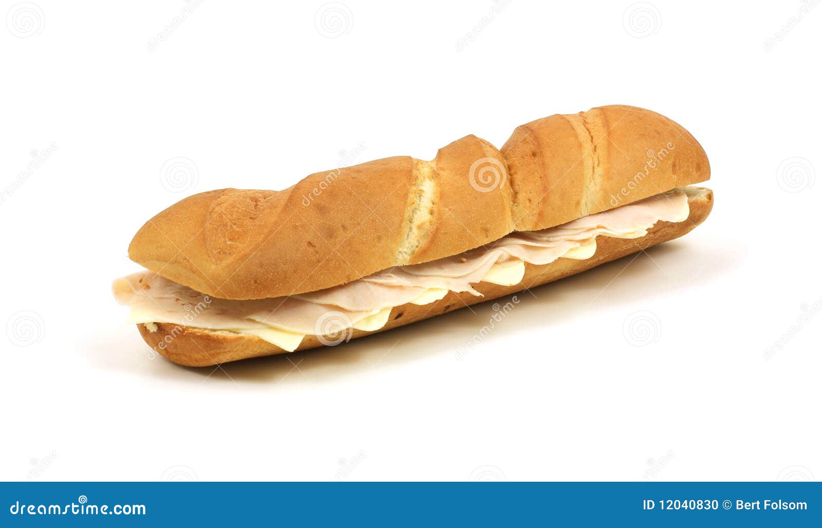Large French Bread Sandwich Stock Photo - Image of turkey, diet: 12040830