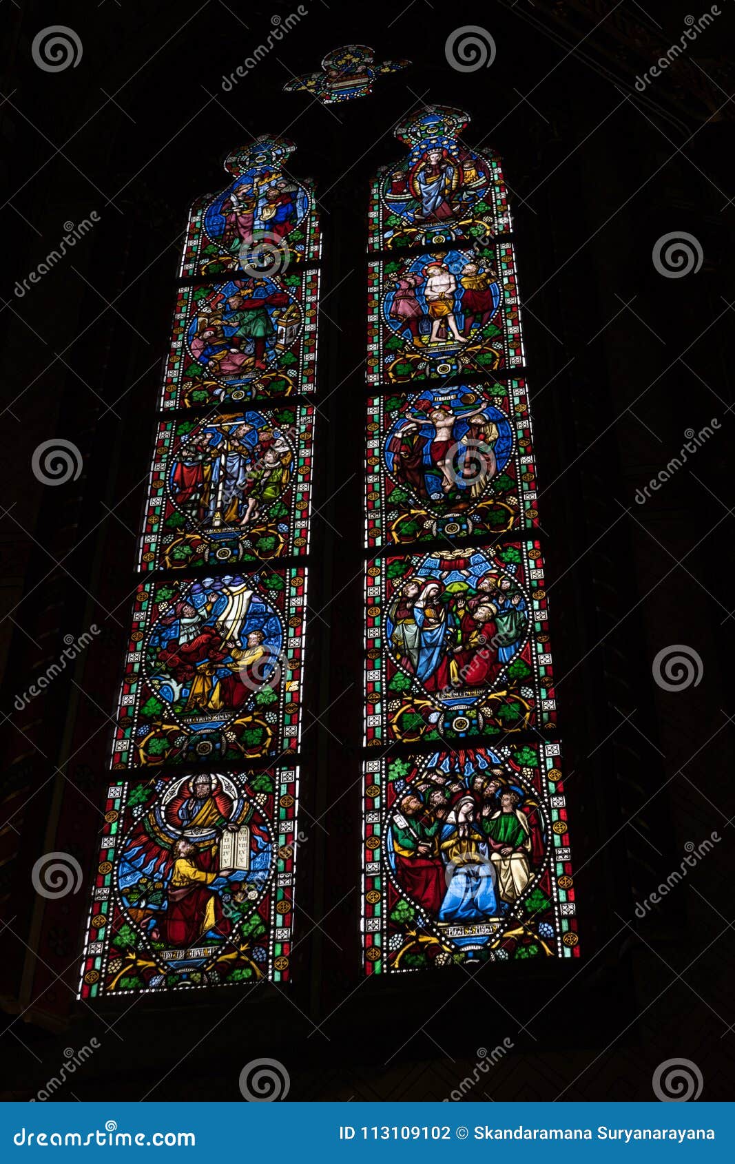 A Large French Window with Design Pattern Stock Photo - Image of ...