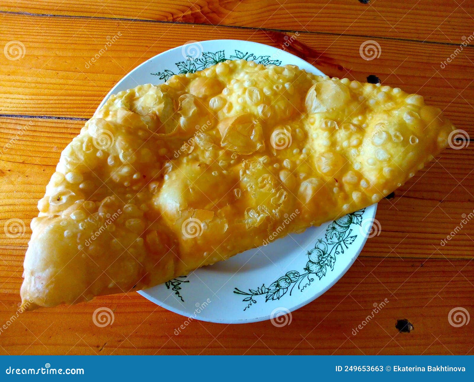 A large fried cheburek stock image. Image of plant, fruit - 249653663