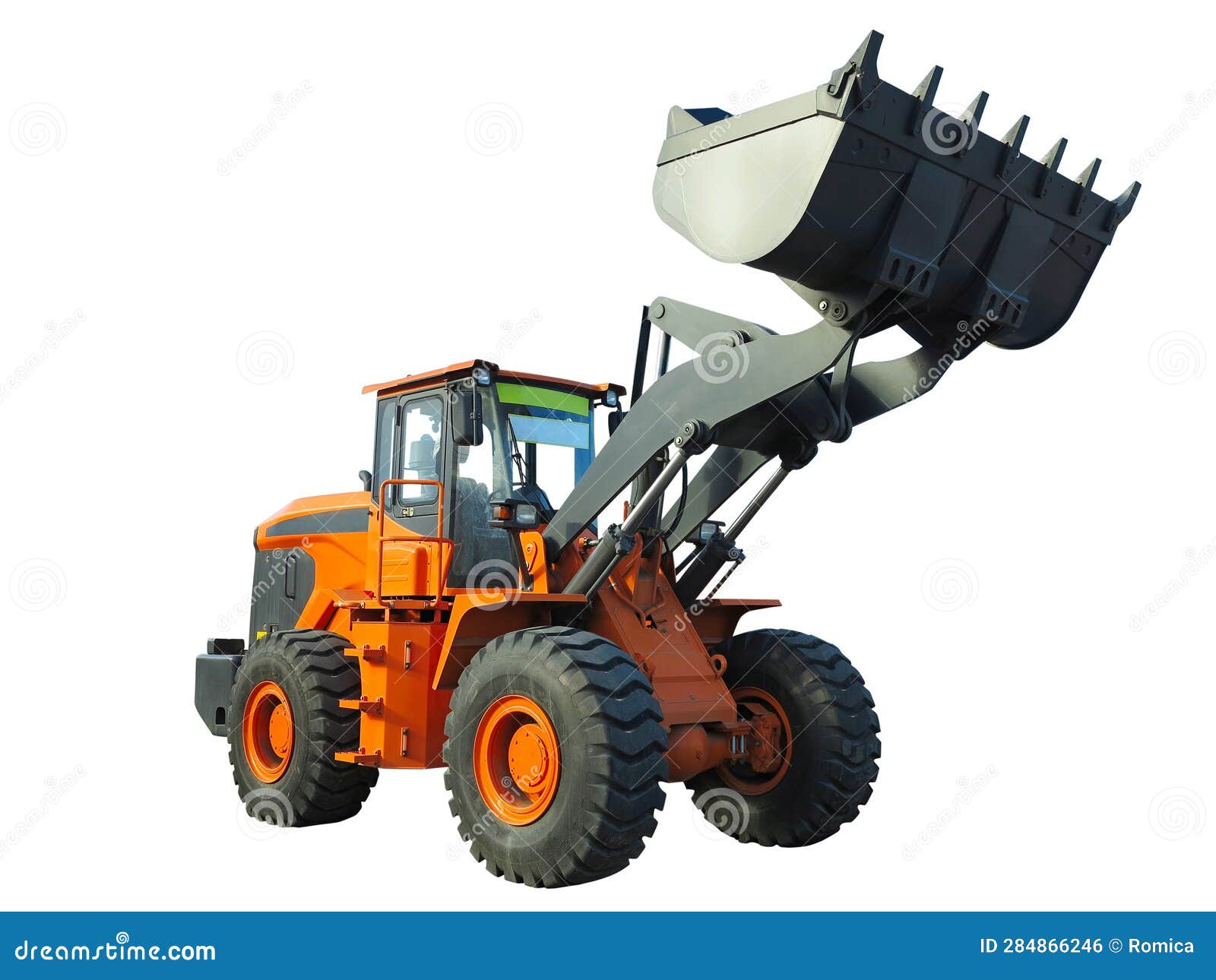 Large Front Loader Excavator Construction Machinery Equipment Isolated ...