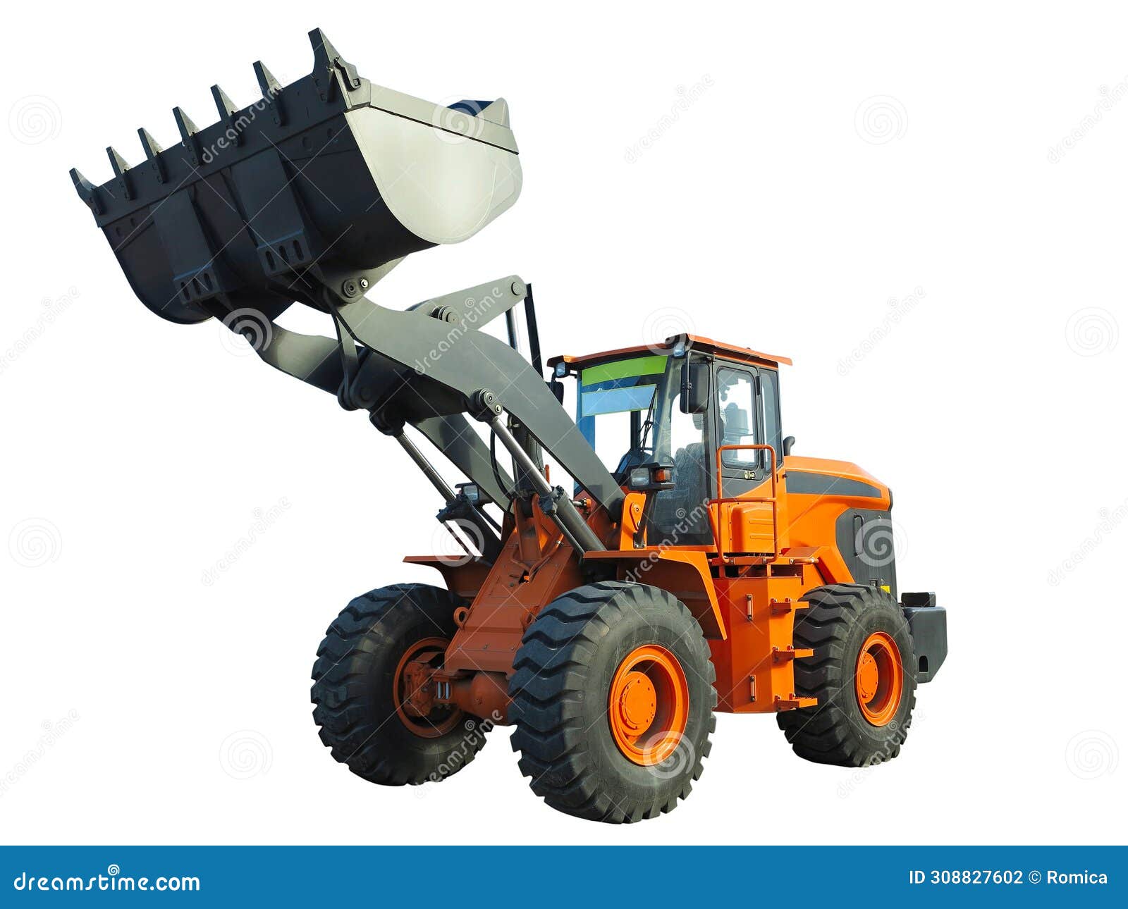 Large Front Loader Excavator Construction Machinery Equipment Isolated ...