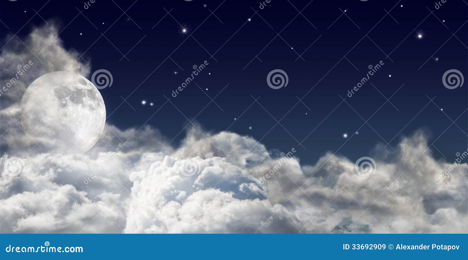 Large Full Moon Above Dark Clouds Stock Image - Image of evening ...