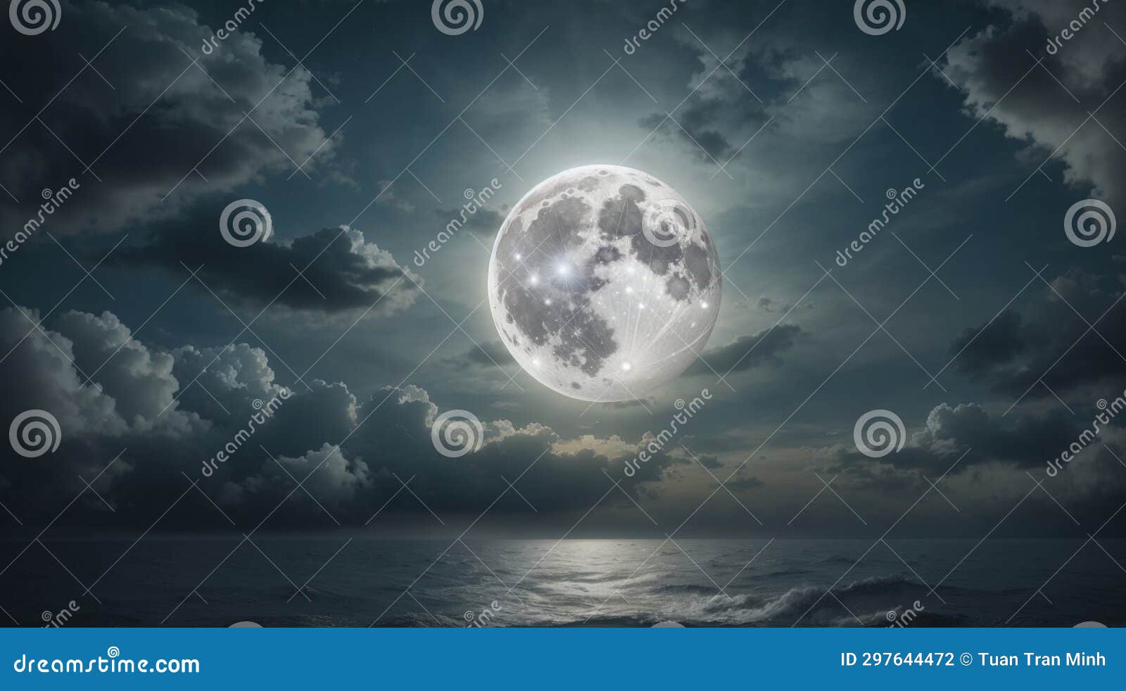 Large full moon stock illustration. Illustration of sunlight - 297644472