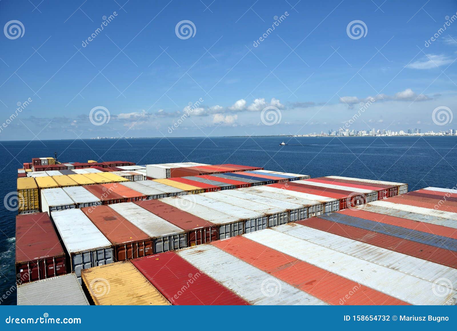 Very Large Container Ship Sailing through the Ocean. Stock Photo ...