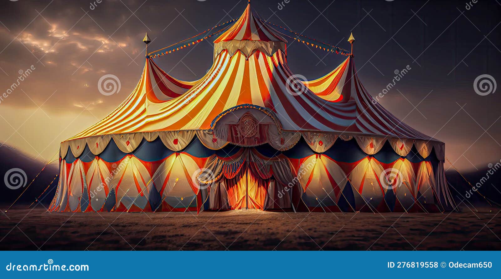 Large Fun Circus Orange in Blue Hour Magic Soft Light Stock ...