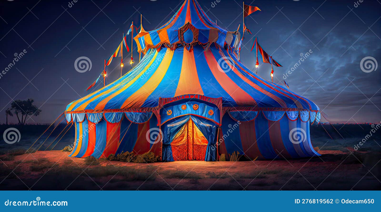 Large Fun Circus Orange in Blue Hour Magic Soft Light Stock ...