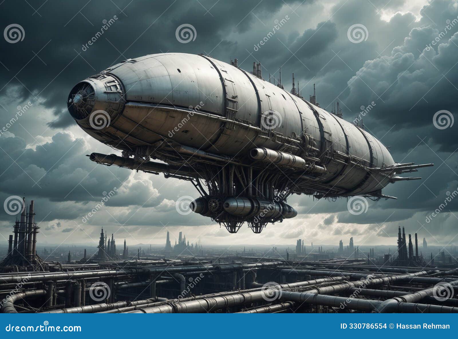 A Large, Futuristic Mechanical Vehicle Stock Illustration ...