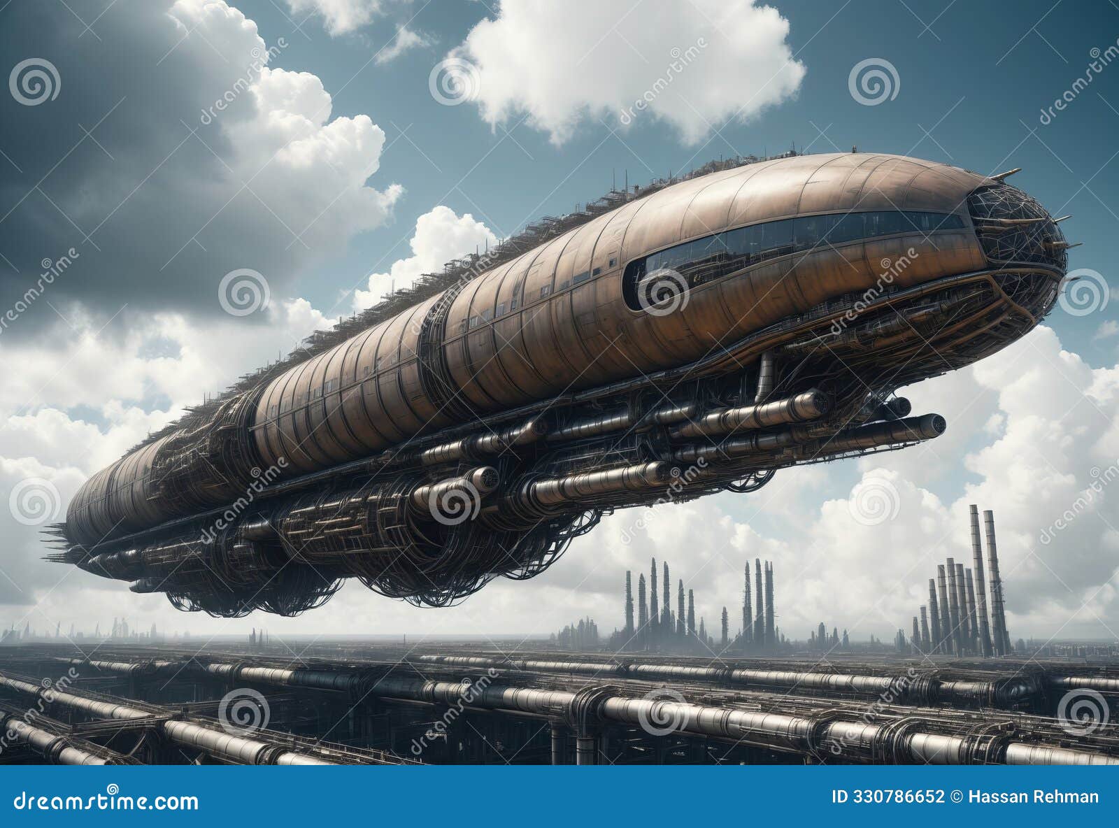A Large, Futuristic Mechanical Vehicle Stock Illustration ...