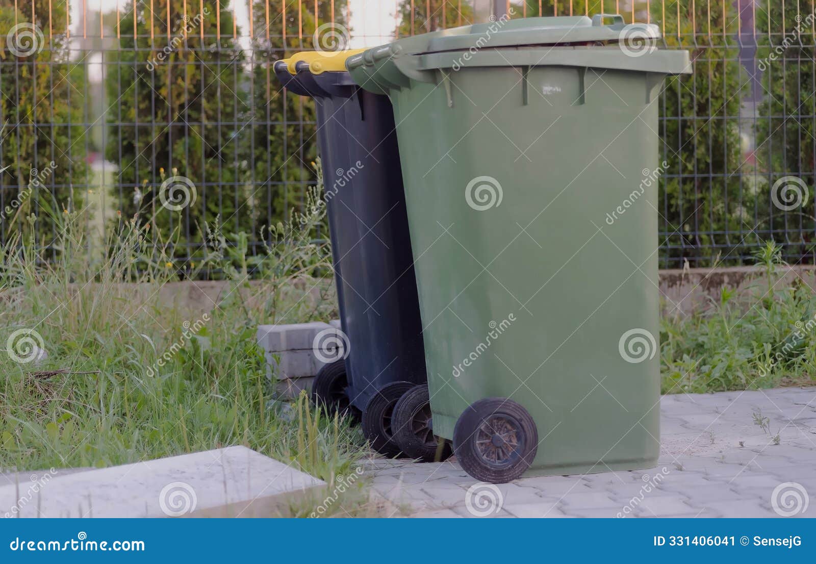 Large Garbage Bins - Waste Selection. Stock Image - Image of standing ...