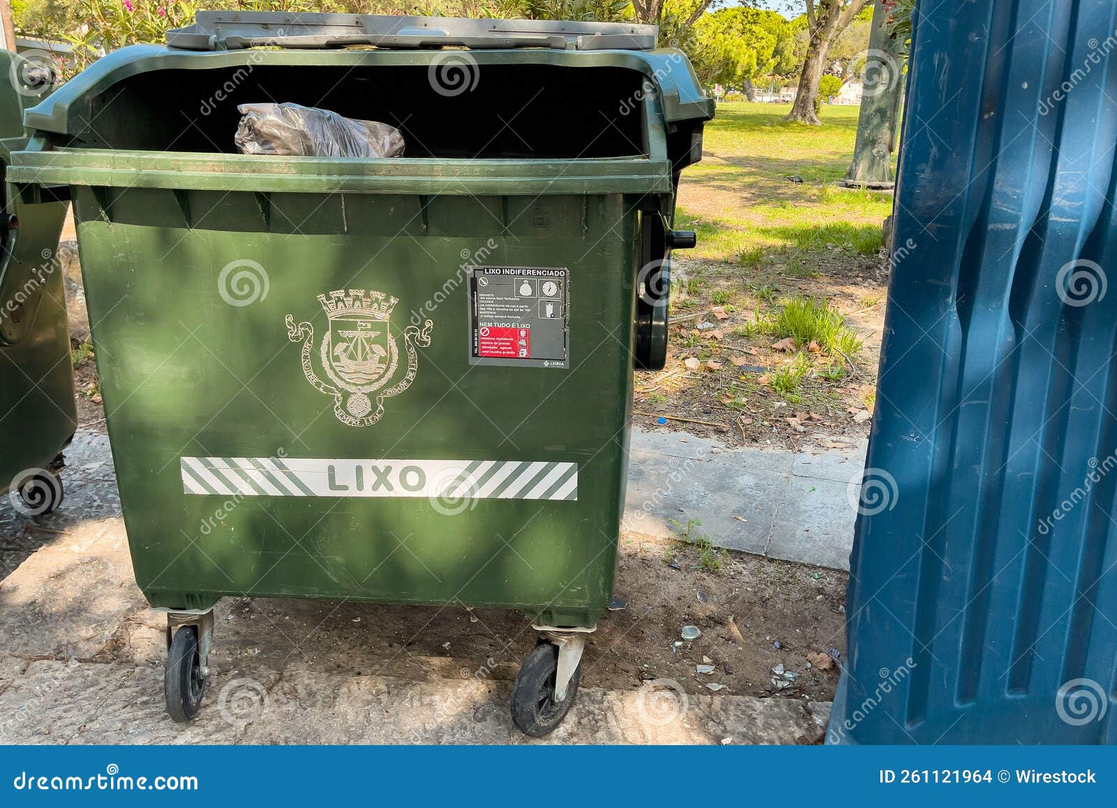 Large Garbage Containers Outdoors in Lisbon Editorial Stock Image ...