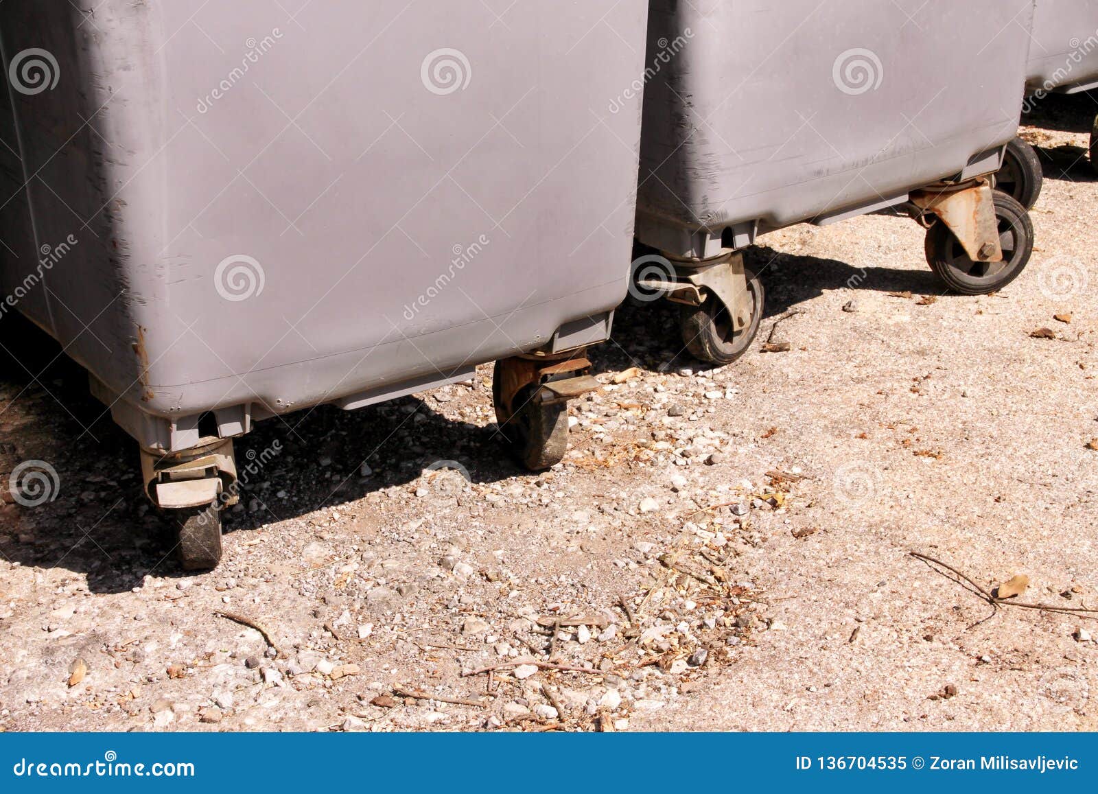 Large Garbage Containers, Trash Dumpsters and Bins Standing in Row ...