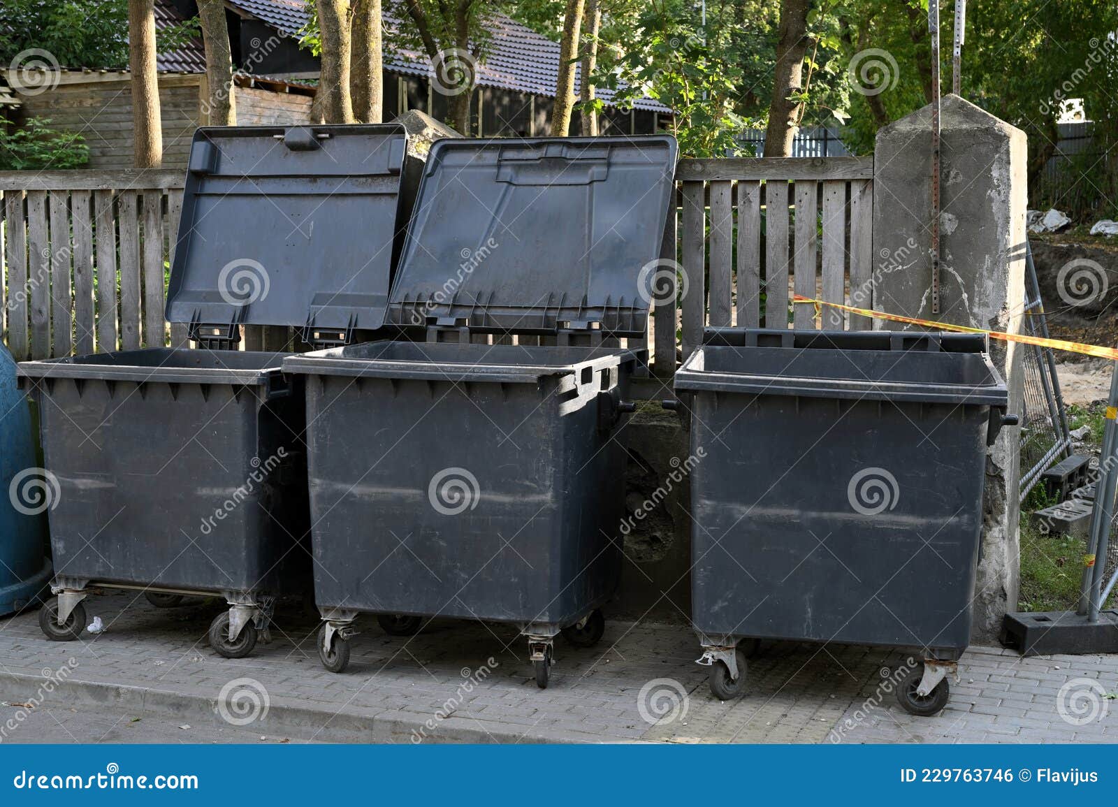Large Garbage Containers, Trash Dumpsters Stock Photo - Image of ...