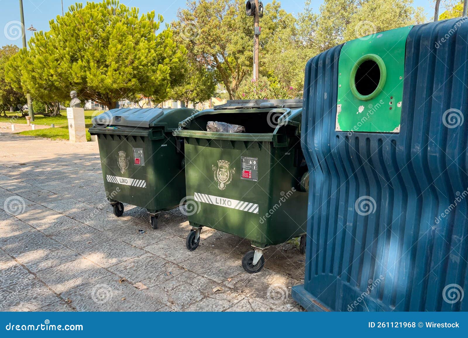 Large Garbage Containers Outdoors in Lisbon Editorial Stock Photo ...