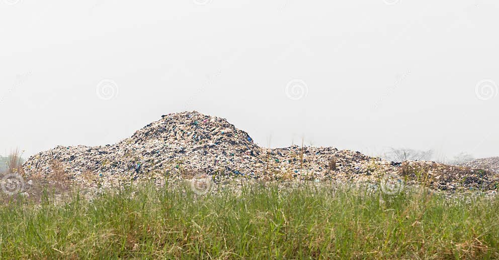 Large Garbage Dump Pile Isolated on White Background Stock Image ...
