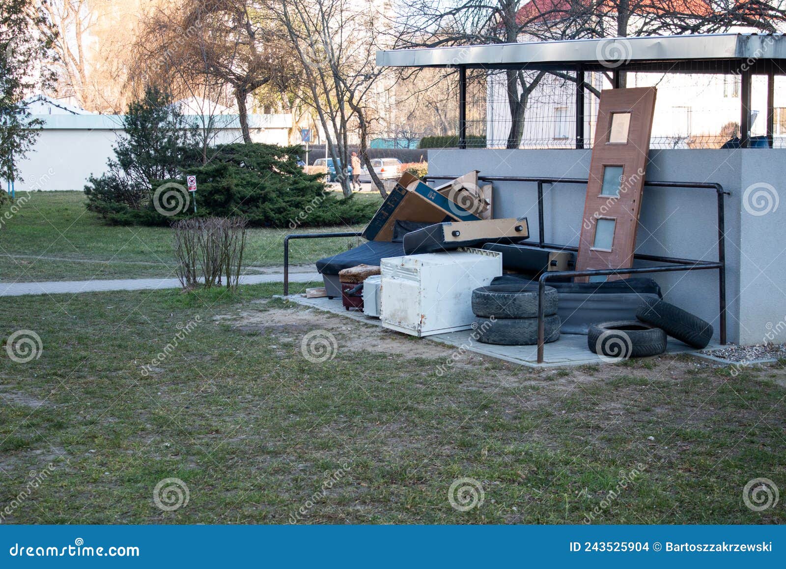 Large Garbage in the Garbage Can Stock Photo - Image of recycling ...