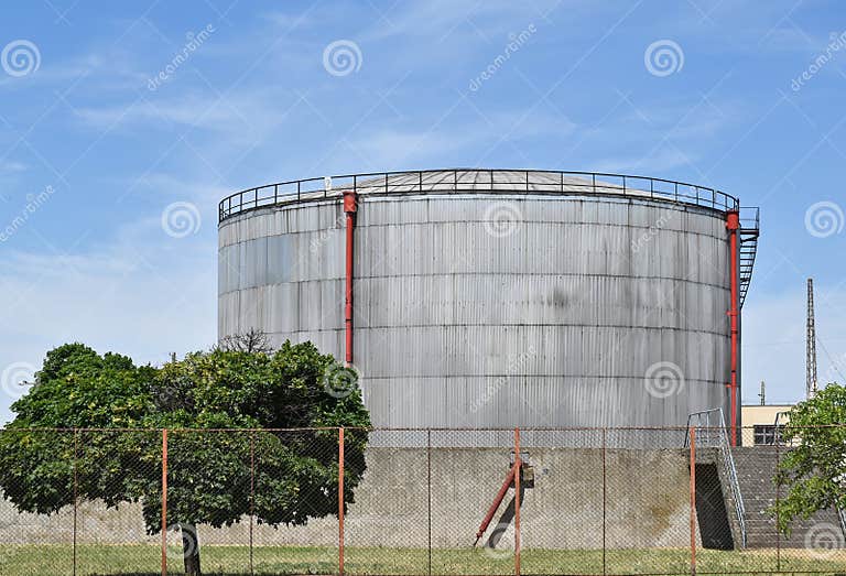 Large Gas Container of the Power Station Stock Photo - Image of station ...
