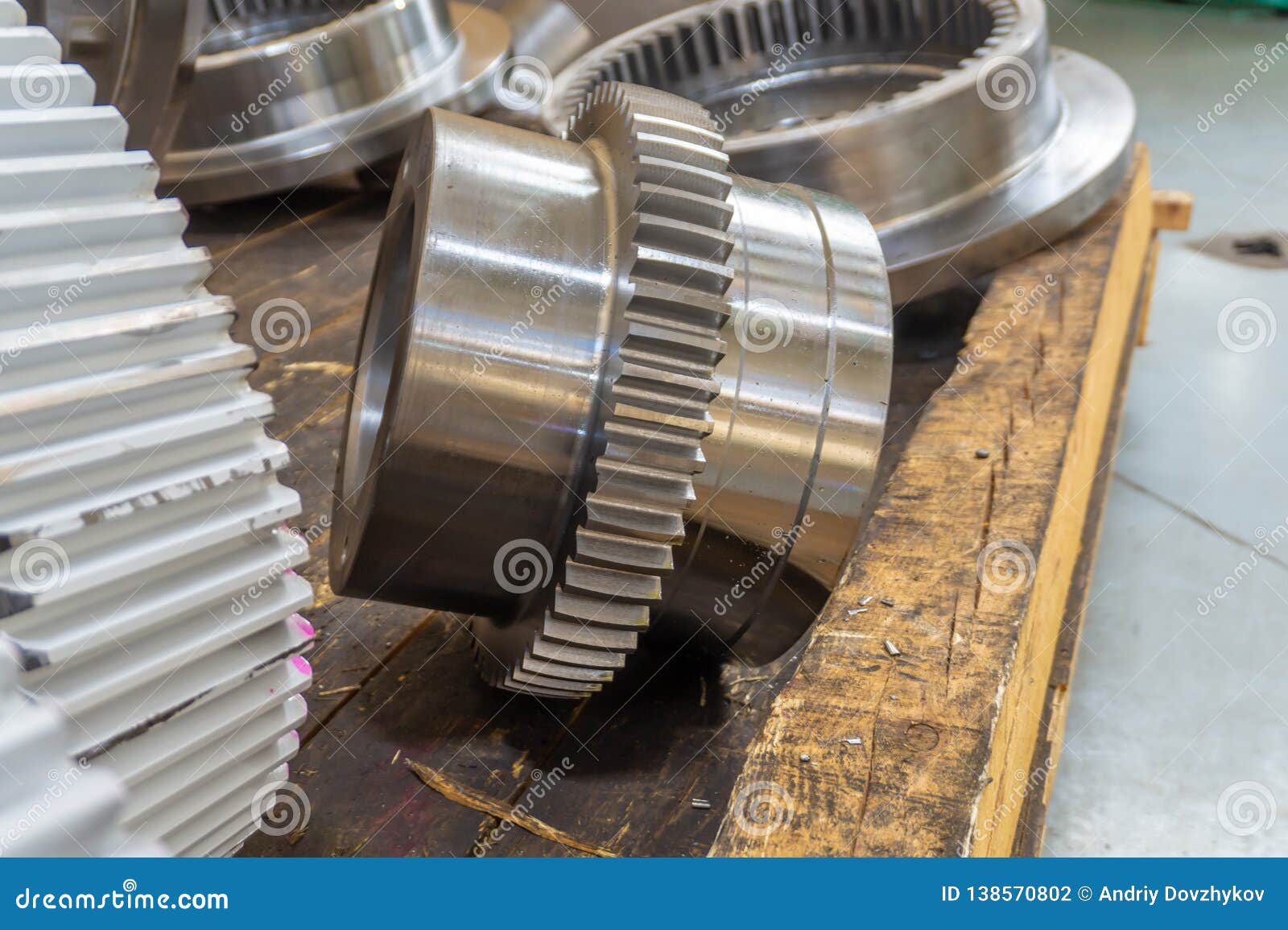 Large Gears in Stock on a Rack after Processing Stock Photo - Image of ...