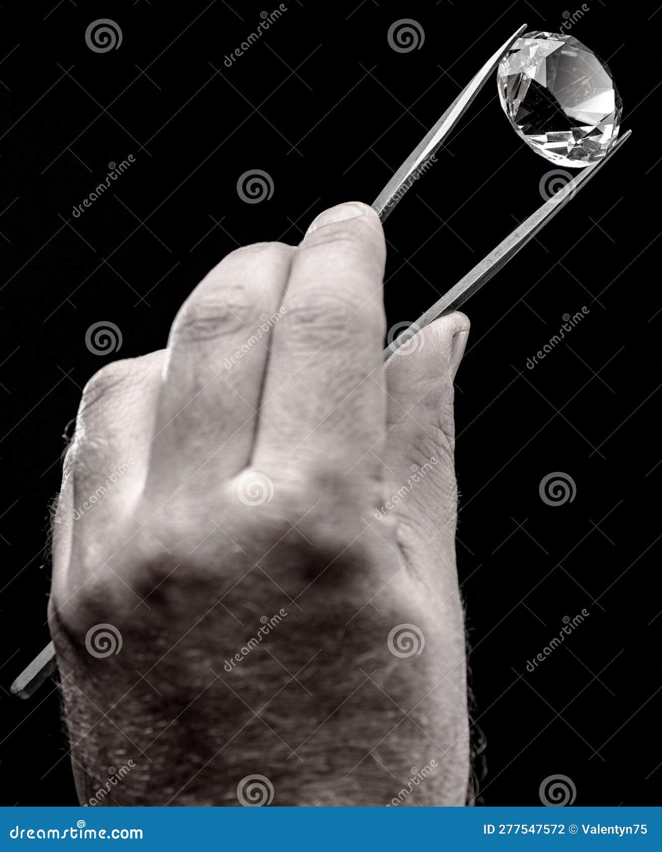 Large Gemstone in Jeweler S Hand Close Up. Gem Identifying and ...