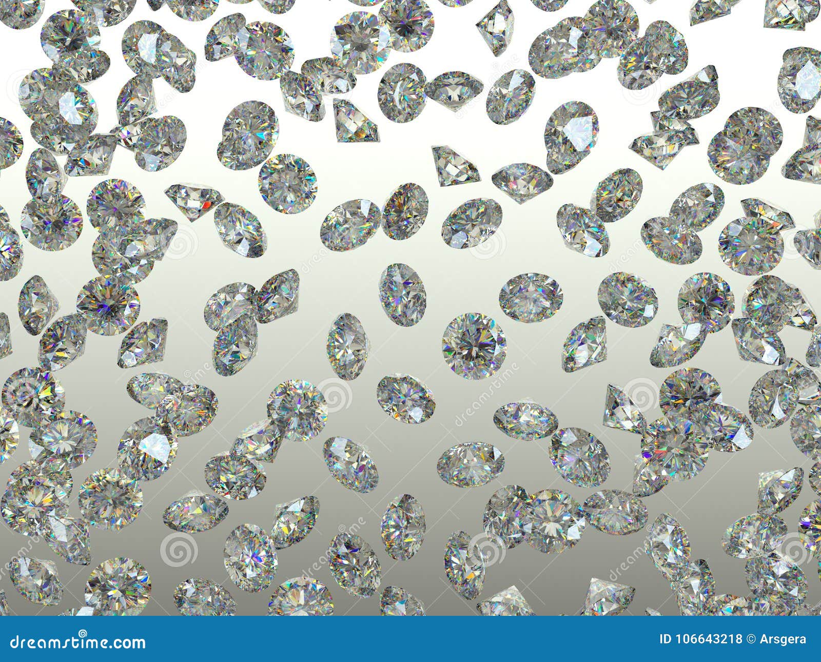 Large Gemstones Scatter and Fly Away Over Gradient Stock Illustration ...