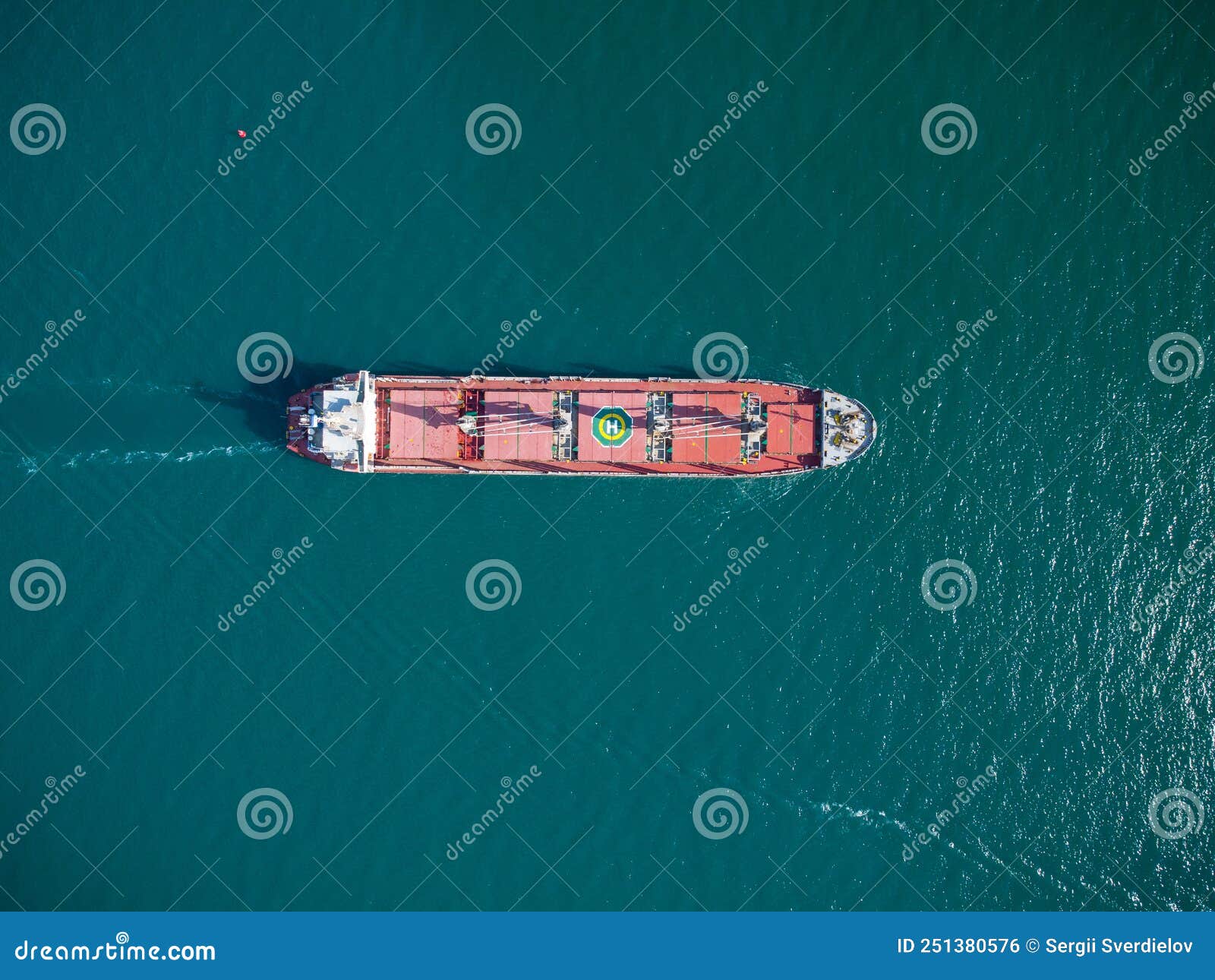 Large General Cargo Ship Tanker Bulk Carrier, Aerial View. Stock Photo ...