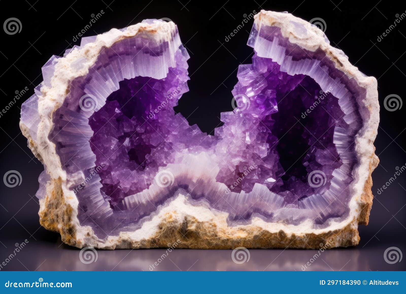 Large Geode Split in Half Revealing Amethyst Crystals Inside Stock ...
