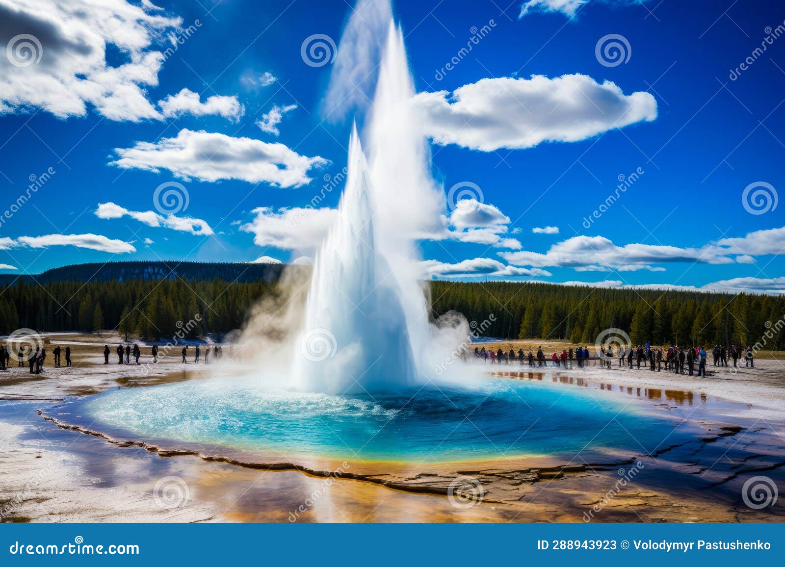 Large Geyser Spewing Water into the Sky. Generative AI Stock Image ...