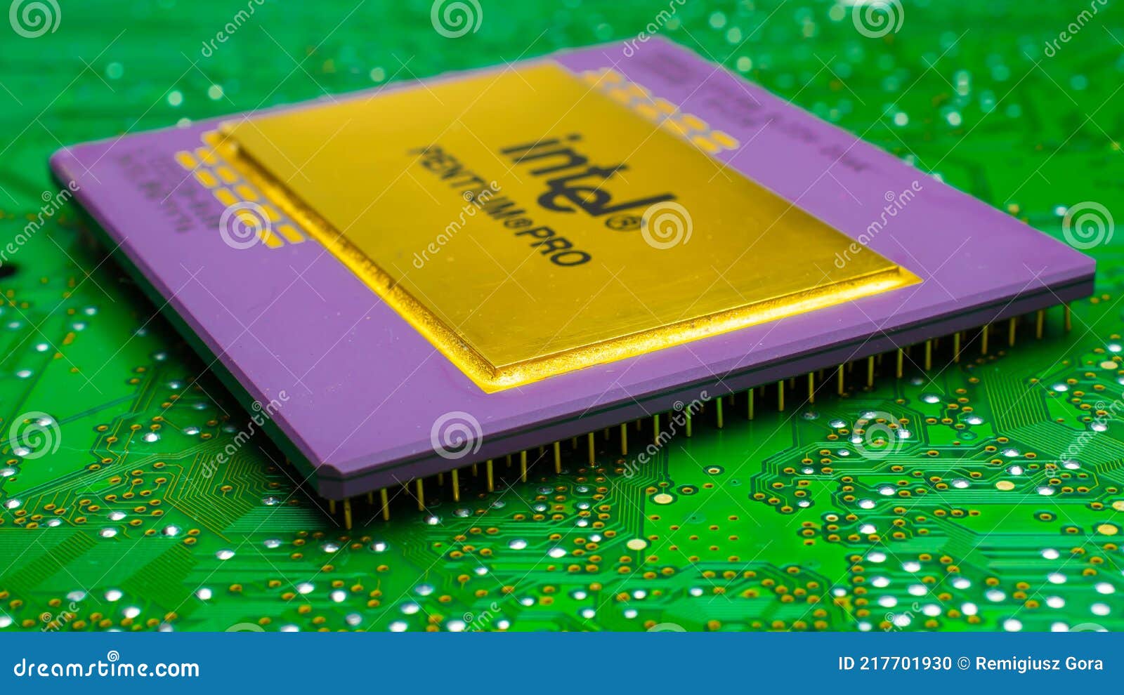 Large Gilded Ceramic Processor. Intel Pentium Pro Editorial Image ...