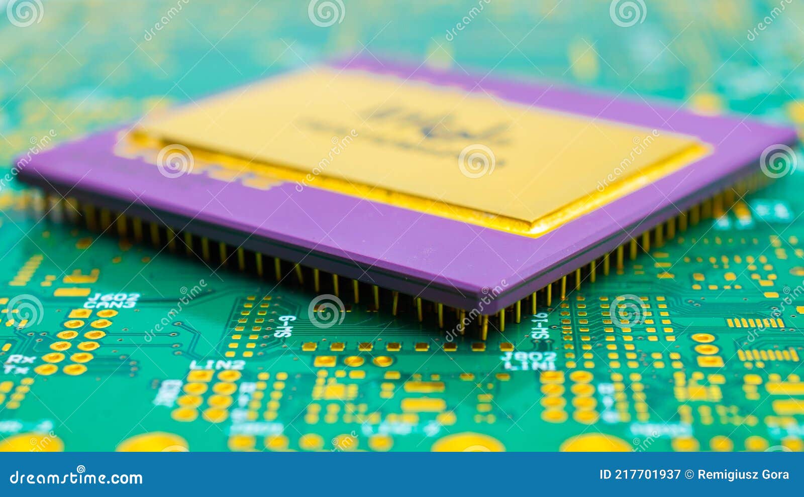 Large Gilded Ceramic Processor. Intel Pentium Pro Stock Image - Image ...