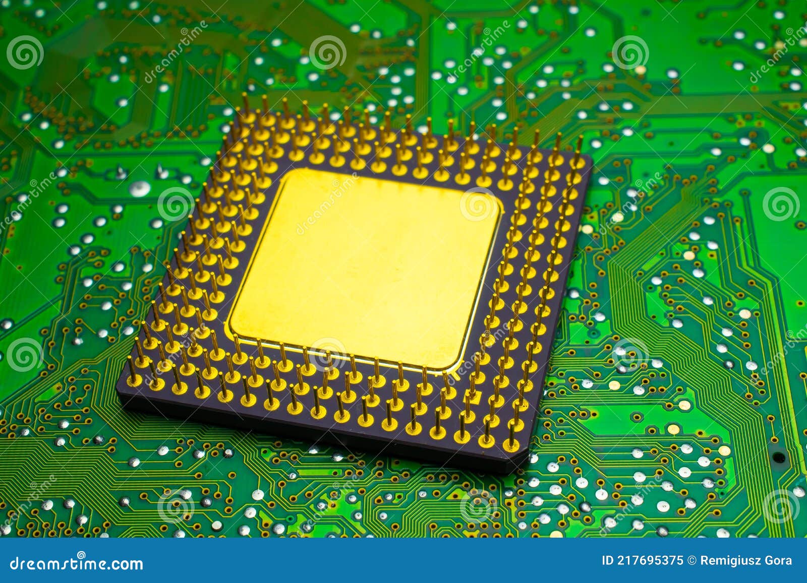 Large Gilded Ceramic Processor. Intel Pentium Pro Stock Image - Image ...