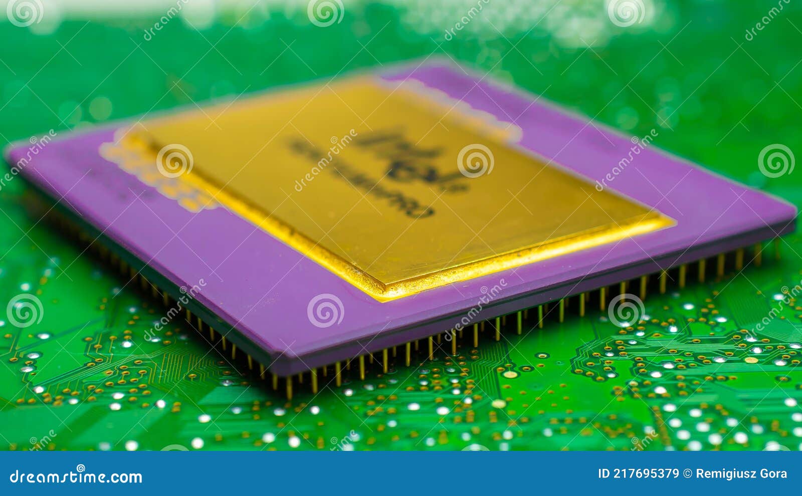 Large Gilded Ceramic Processor. Intel Pentium Pro Stock Image - Image ...
