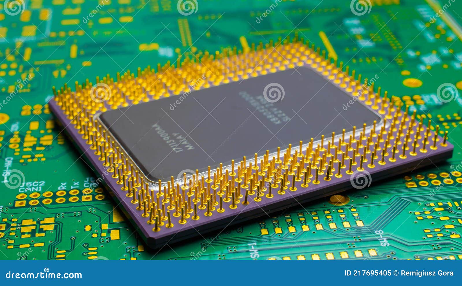 Large Gilded Ceramic Processor. Intel Pentium Pro Stock Image - Image ...